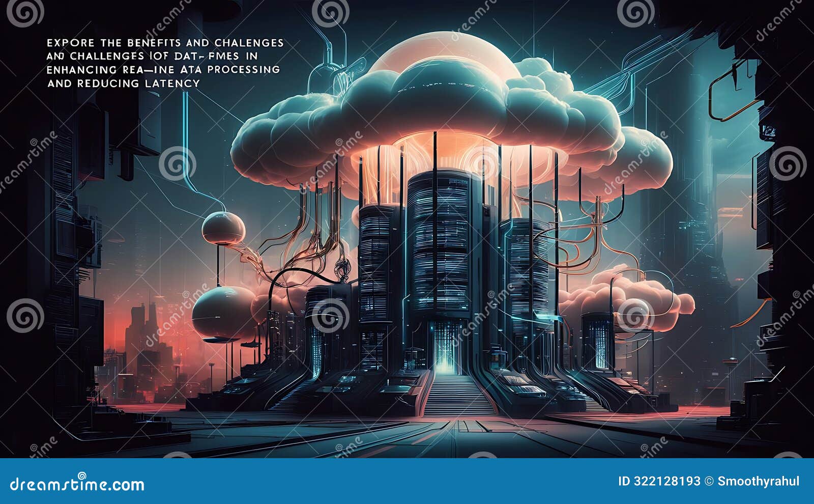 Comprehensive Cloud Computing Infrastructure, Hybrid Cloud Network Concept Background Stock ...