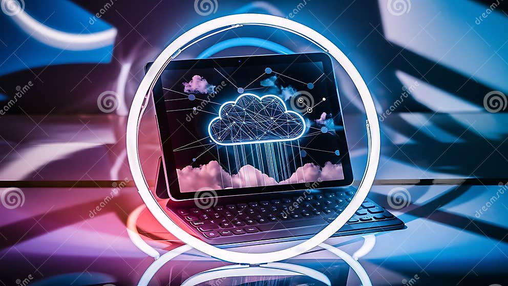 Comprehensive Cloud Computing Infrastructure, Hybrid Cloud Network Concept Background Stock ...