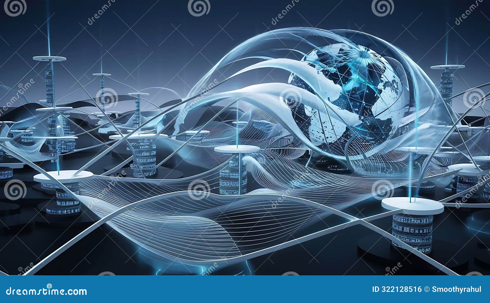 Comprehensive Cloud Computing Infrastructure, Hybrid Cloud Network Concept Background Stock ...