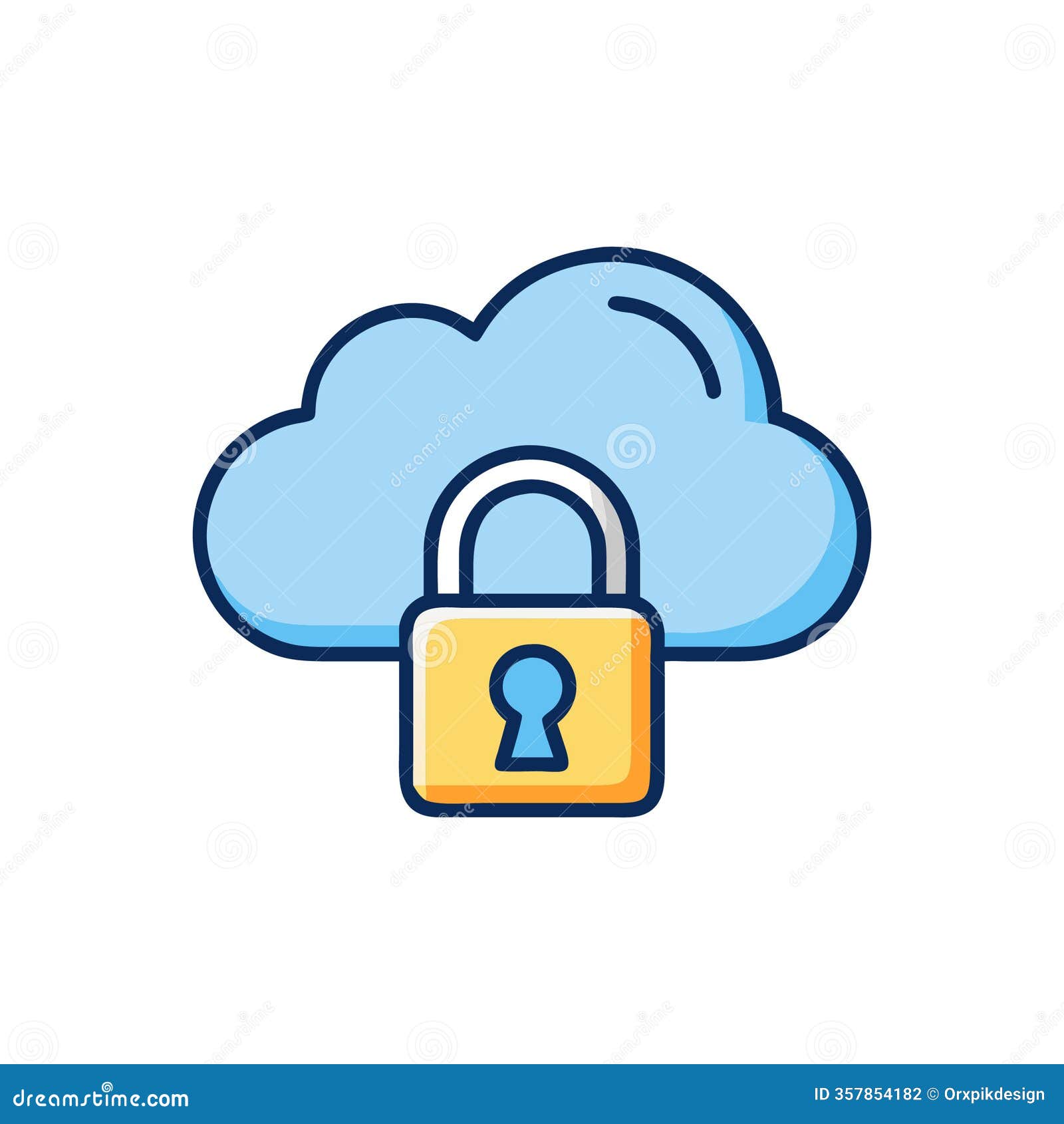 Comprehensive Cloud Firewall Icon Cartoon Vector | CartoonDealer.com ...