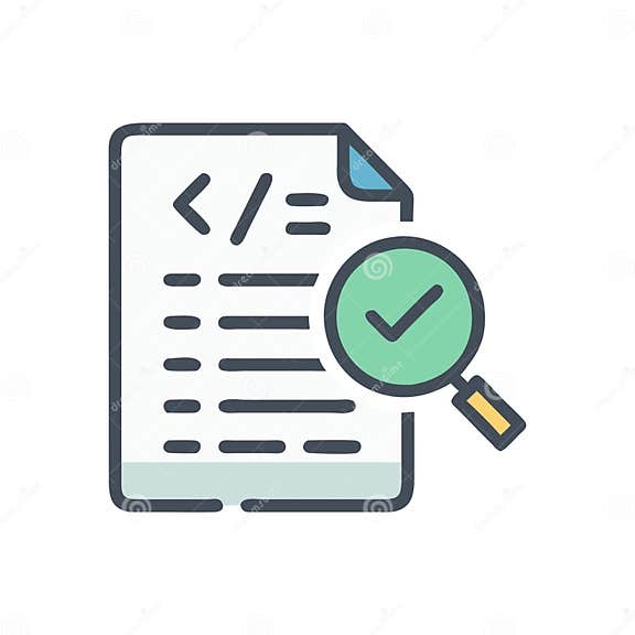 Comprehensive Code Review Icon Stock Illustration - Illustration of ...