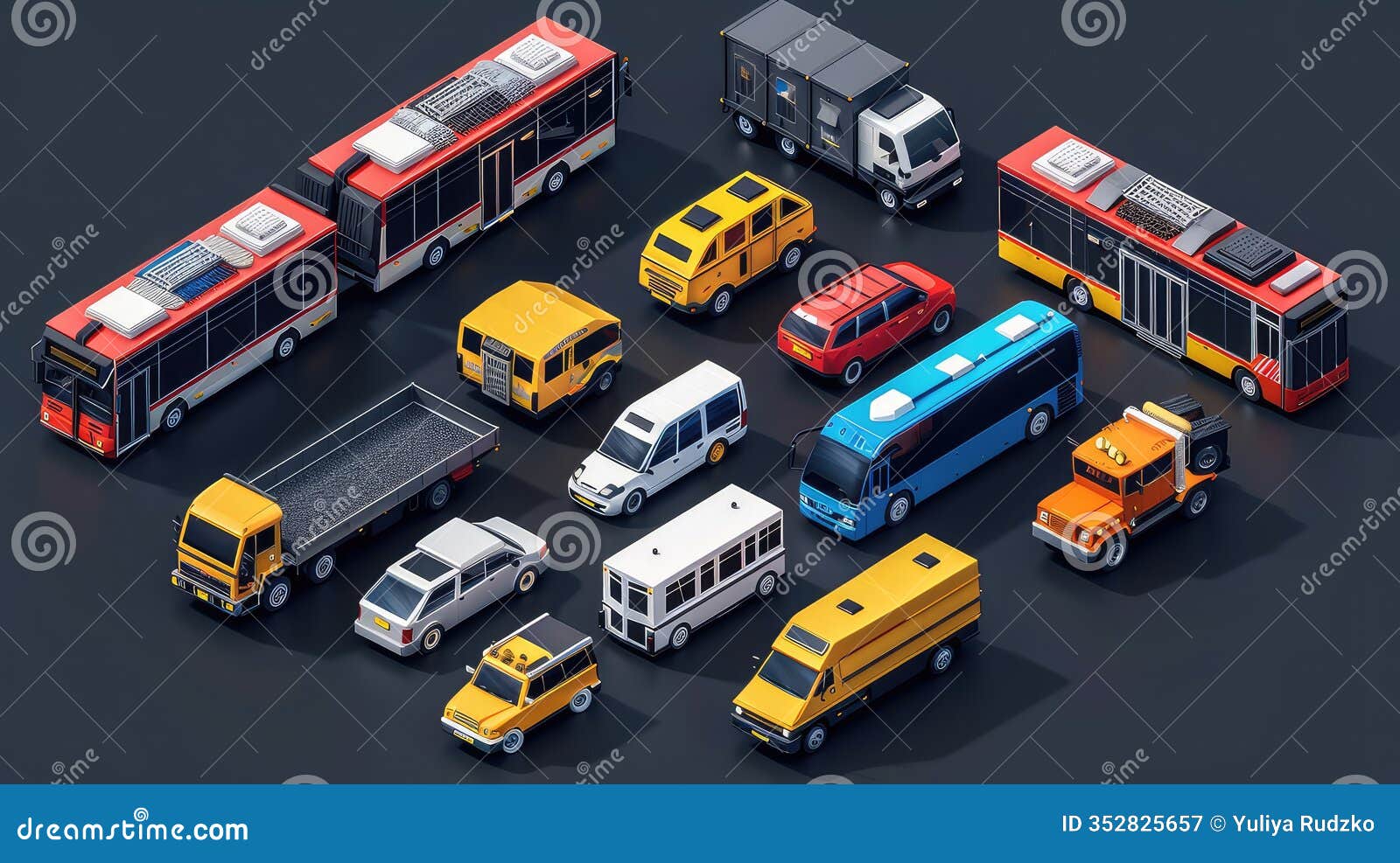 Comprehensive 3D Isometric City Transport Vehicles Collection for ...