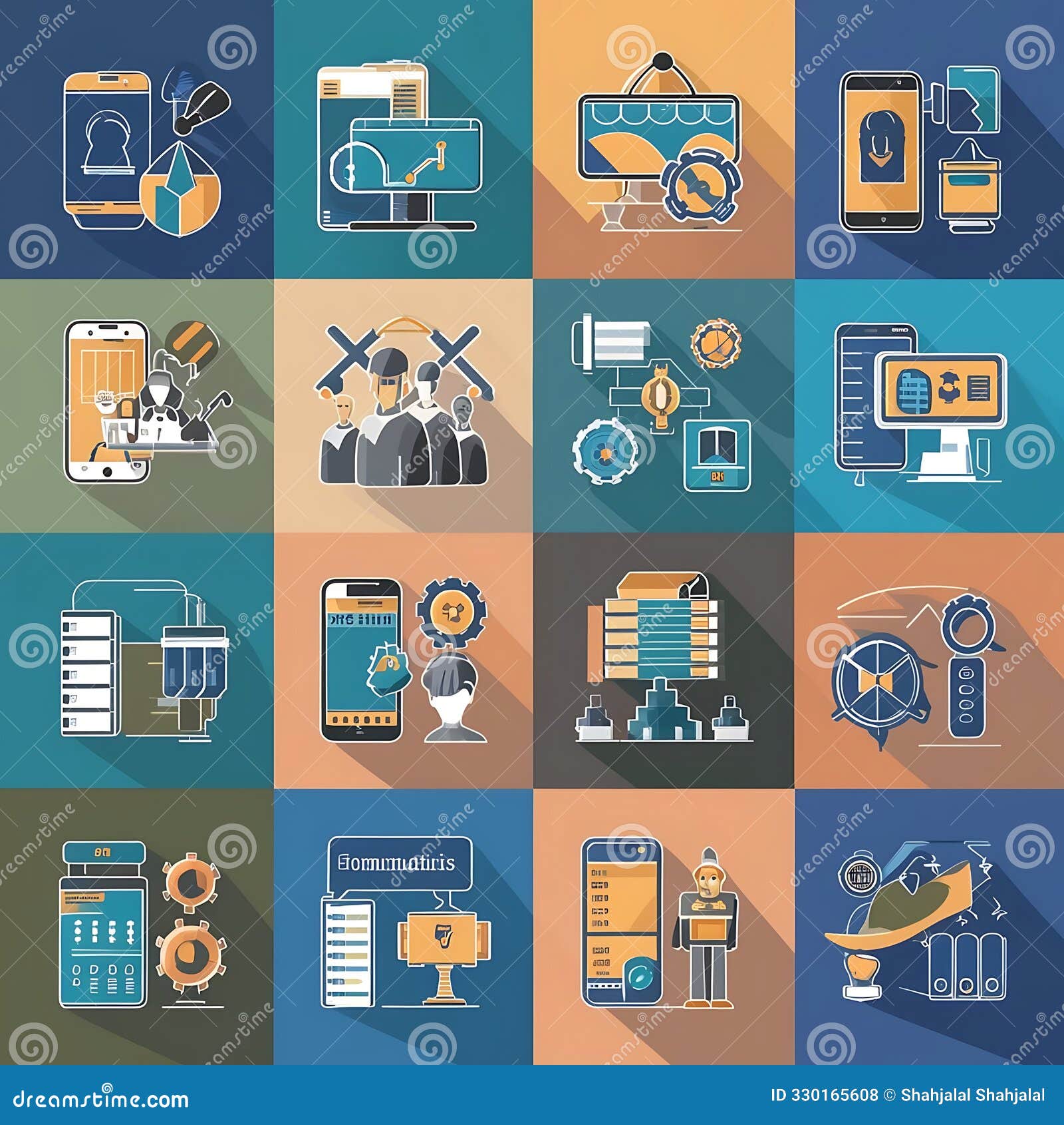 Comprehensive Data Analytics Icon Set: Flat Dual-Color Symbols for ...