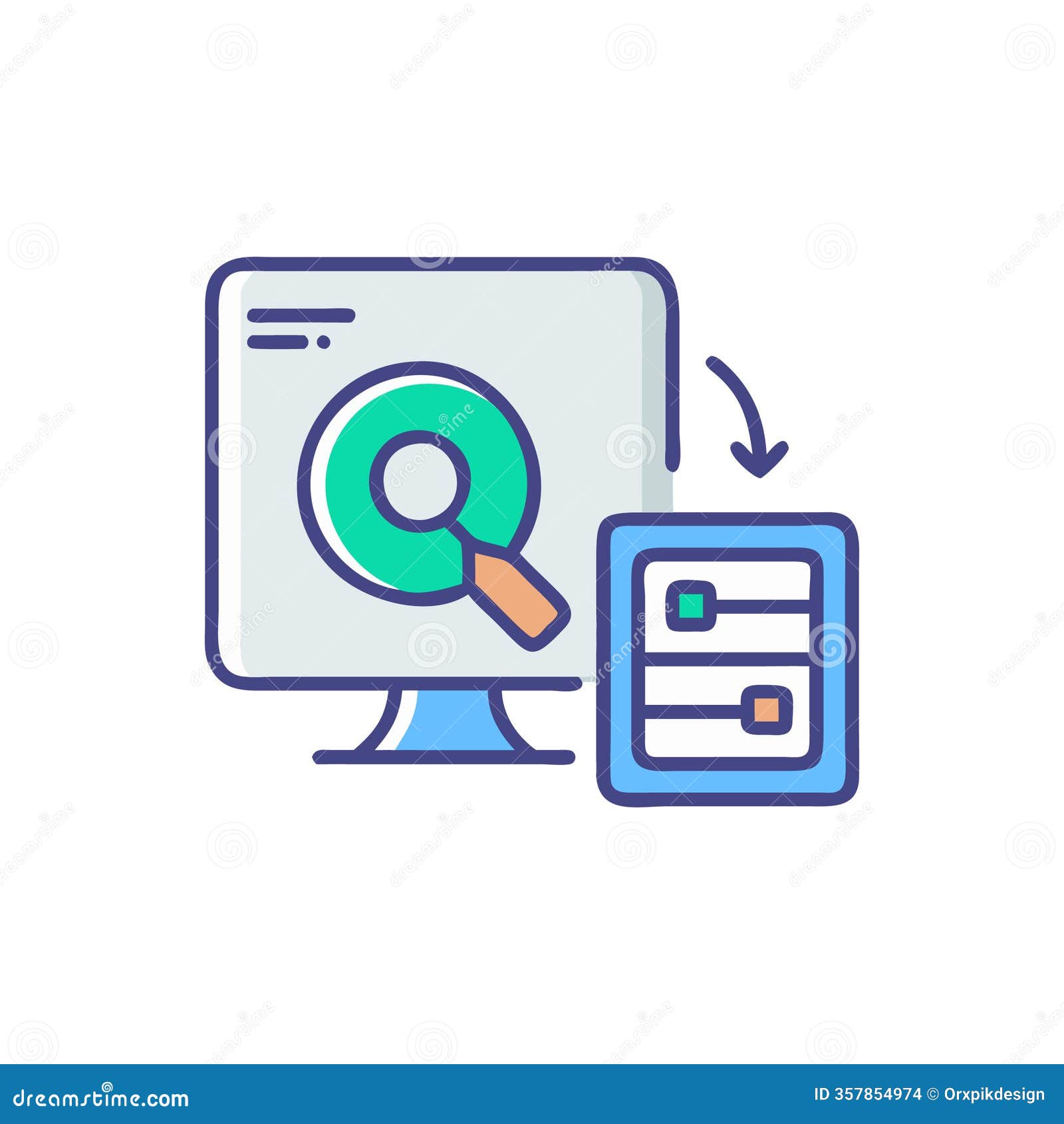 Comprehensive Data Recovery Icon for Management Stock Illustration ...