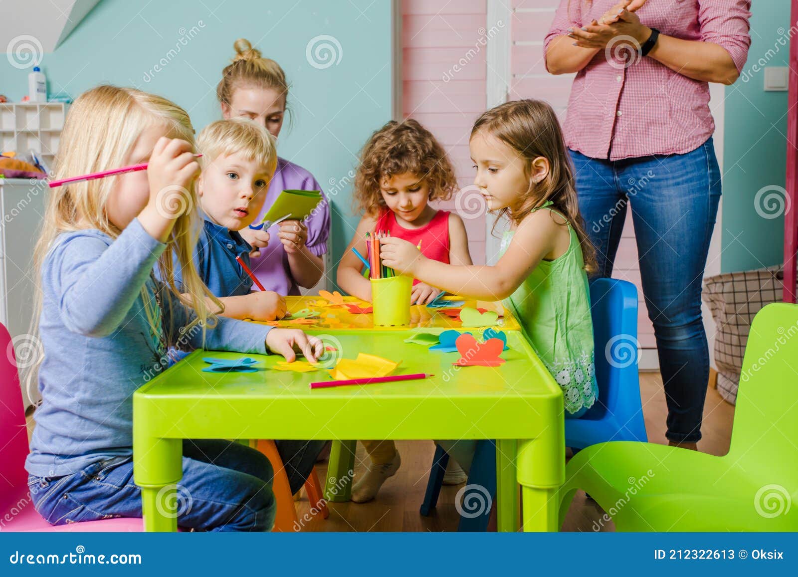 Comprehensive Development of Preschoolers at the Art School Stock Image ...