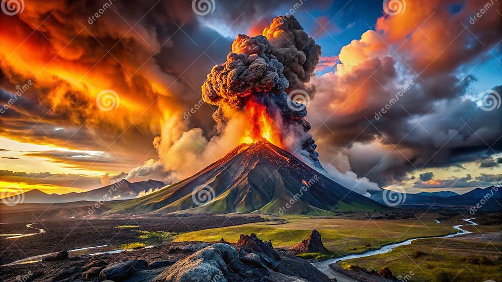 Explosive Volcanic Eruption a Detailed Diagram of Landscape Formation ...
