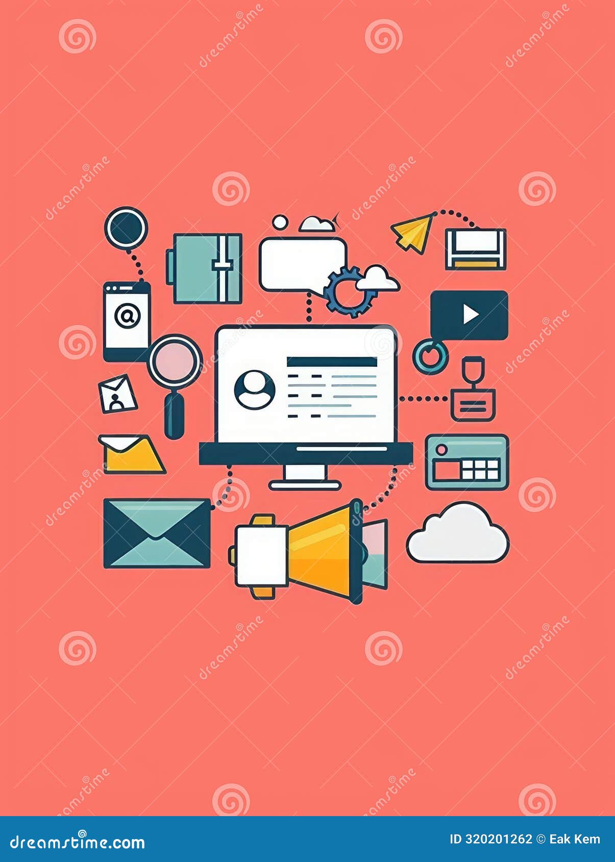 Comprehensive Digital Marketing Strategy Conceptual Illustration ...