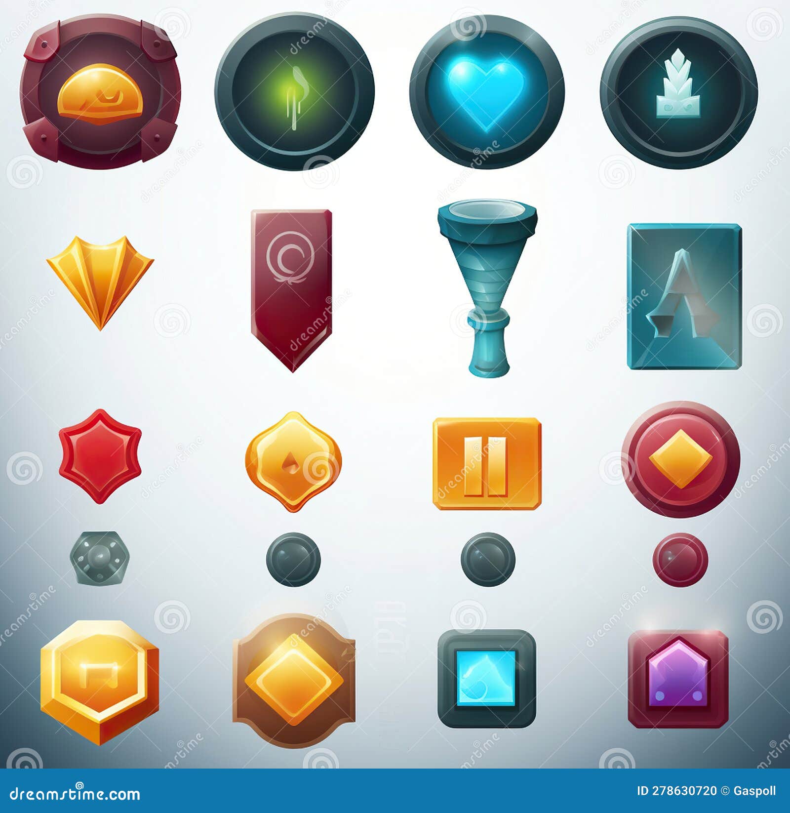 A Comprehensive Game Ui Assets Set For Gaming User Interface Icons Generative Ai Stock