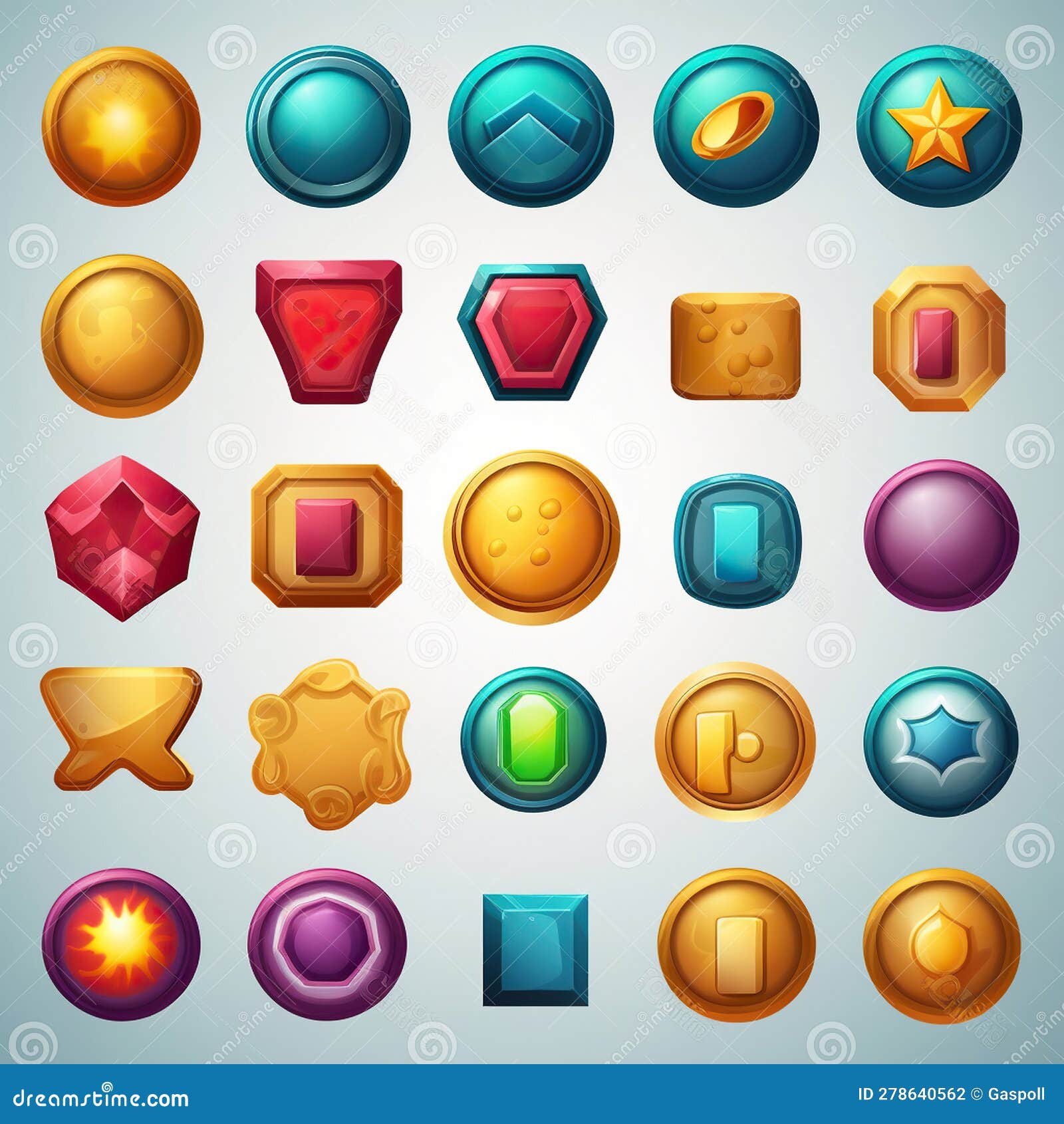 A Comprehensive Game Ui Assets Set For Gaming User Interface Icons Generative Ai Stock