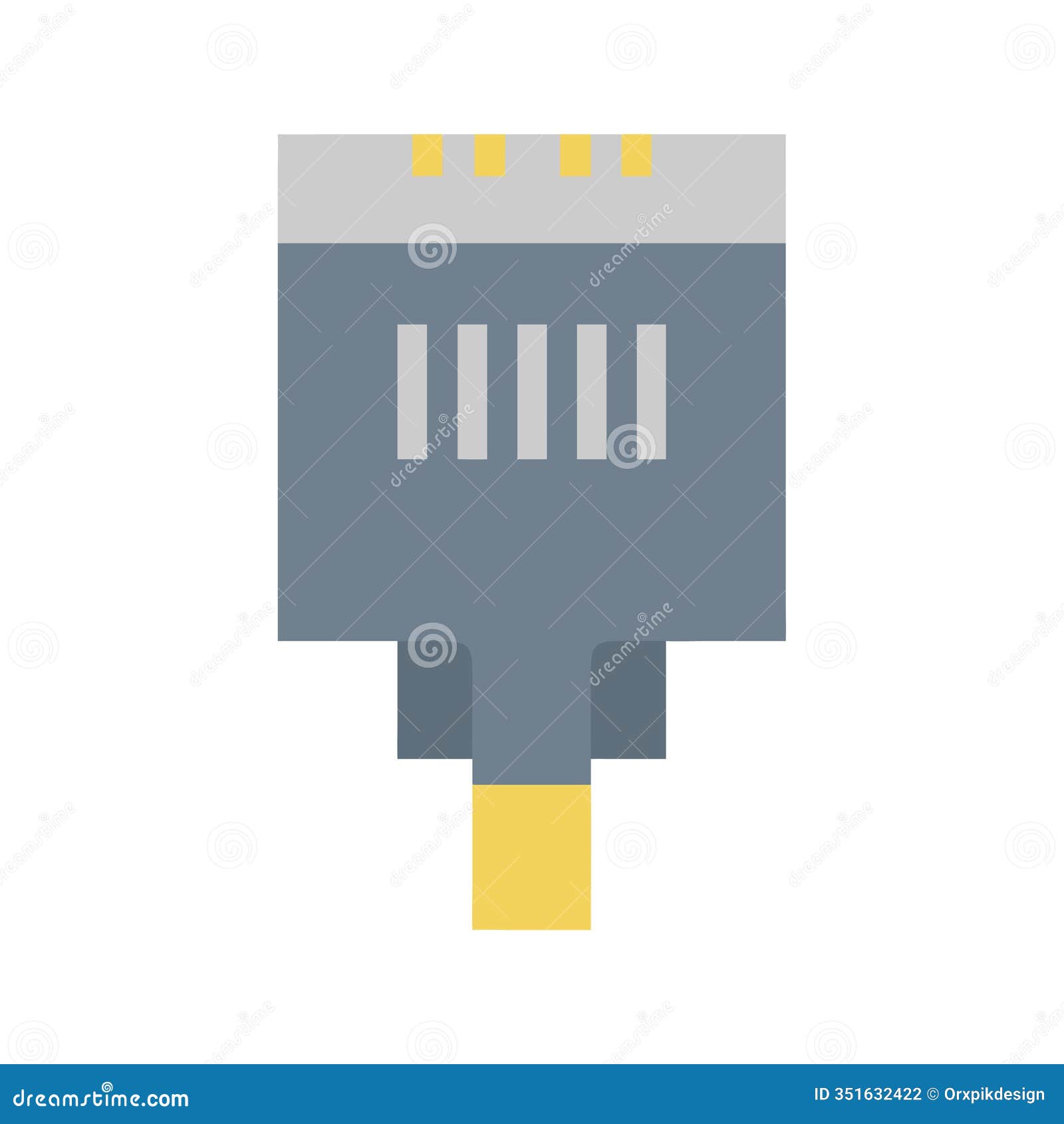 Comprehensive RJ45 Connector Icon Vector Illustration | CartoonDealer ...