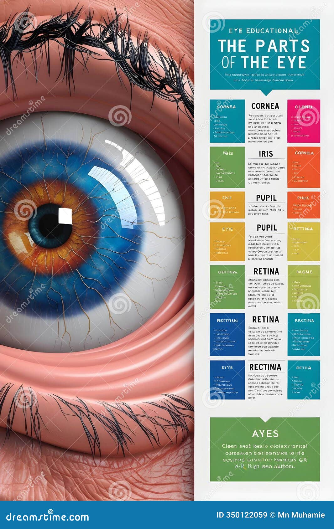 A Comprehensive Infographic on the Eye, Highlighting Each Component and ...