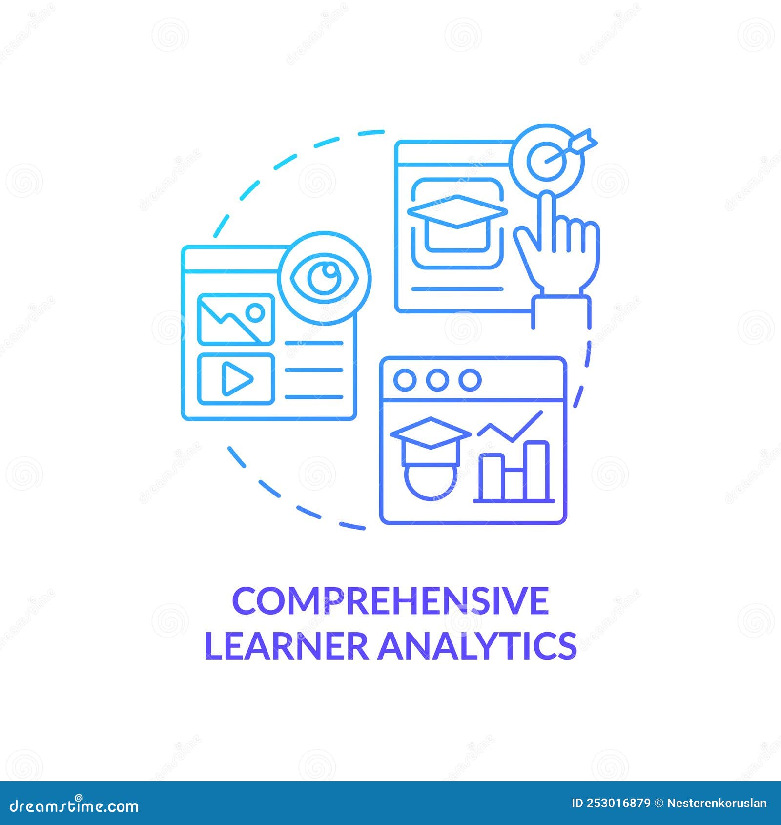 Comprehensive Learner Analytics Blue Gradient Concept Icon Stock Vector ...