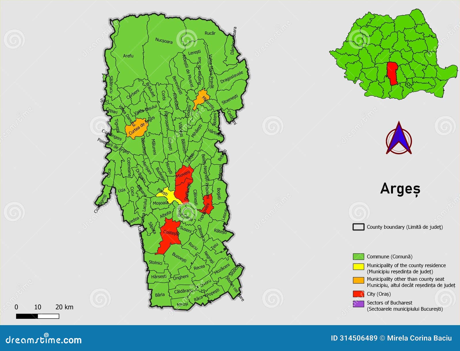 Arges County Administrative Divisions Of Romania, Sud - Muntenia ...