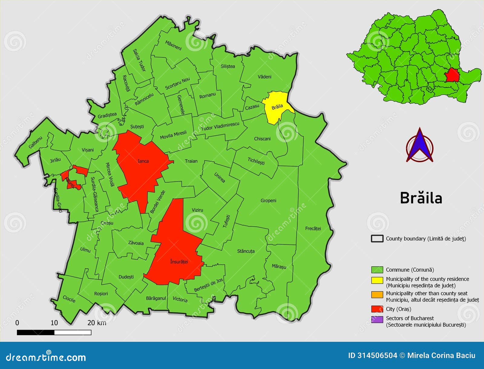 Braila County Administrative Divisions Of Romania, Sud-Est Development ...