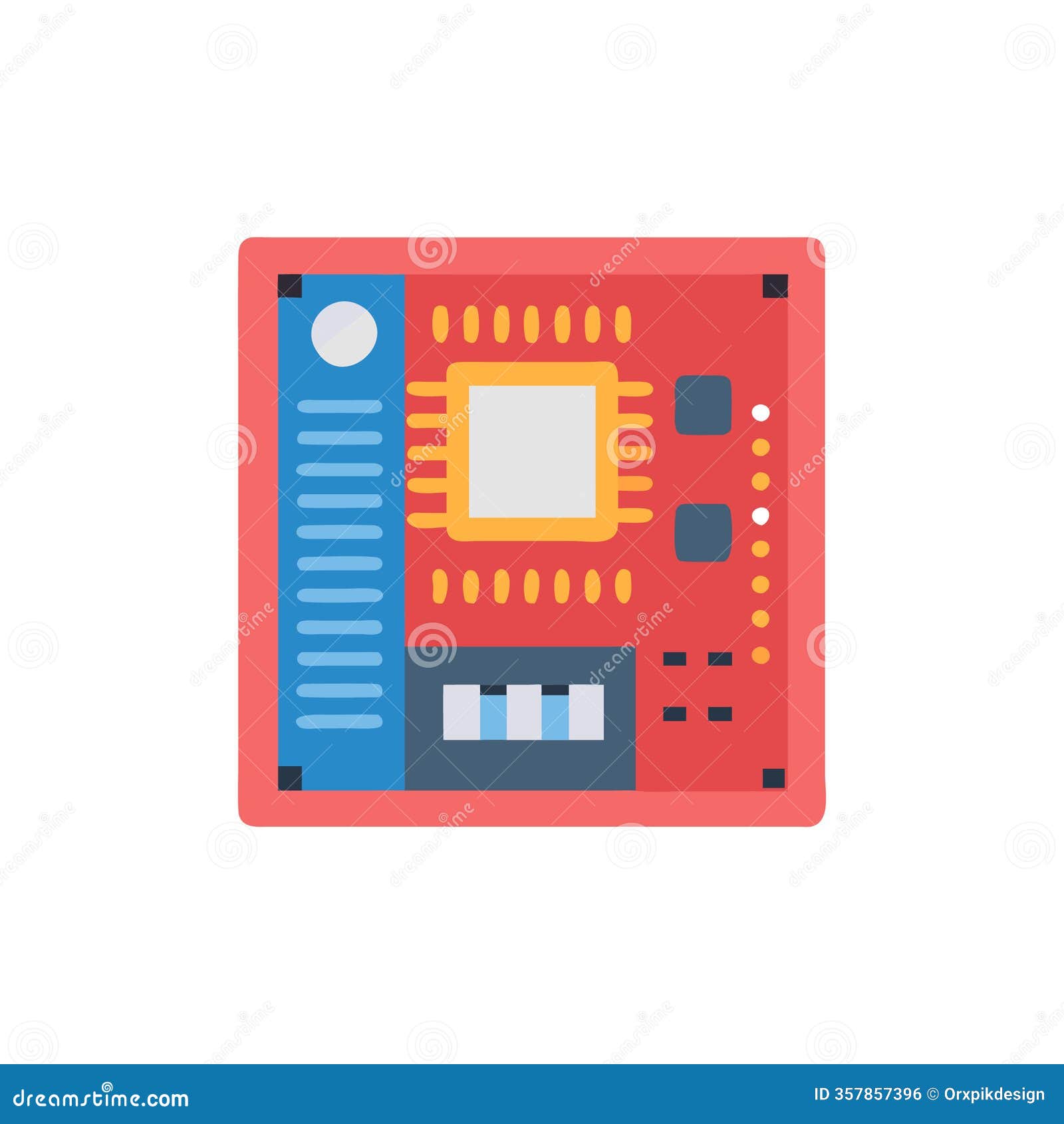Comprehensive Motherboard Icon For Technology Vector Illustration ...