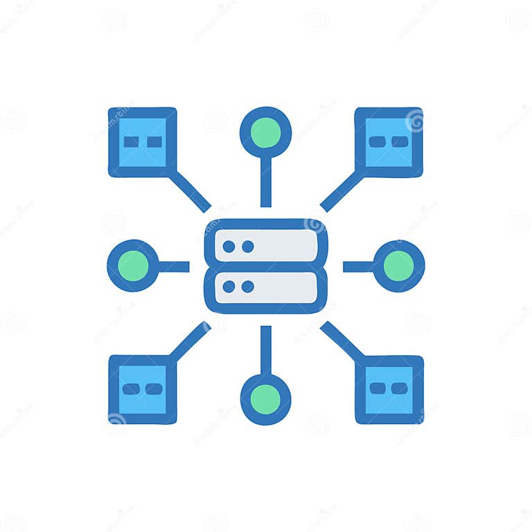 Comprehensive Network Hub Icon for Technology Stock Illustration ...
