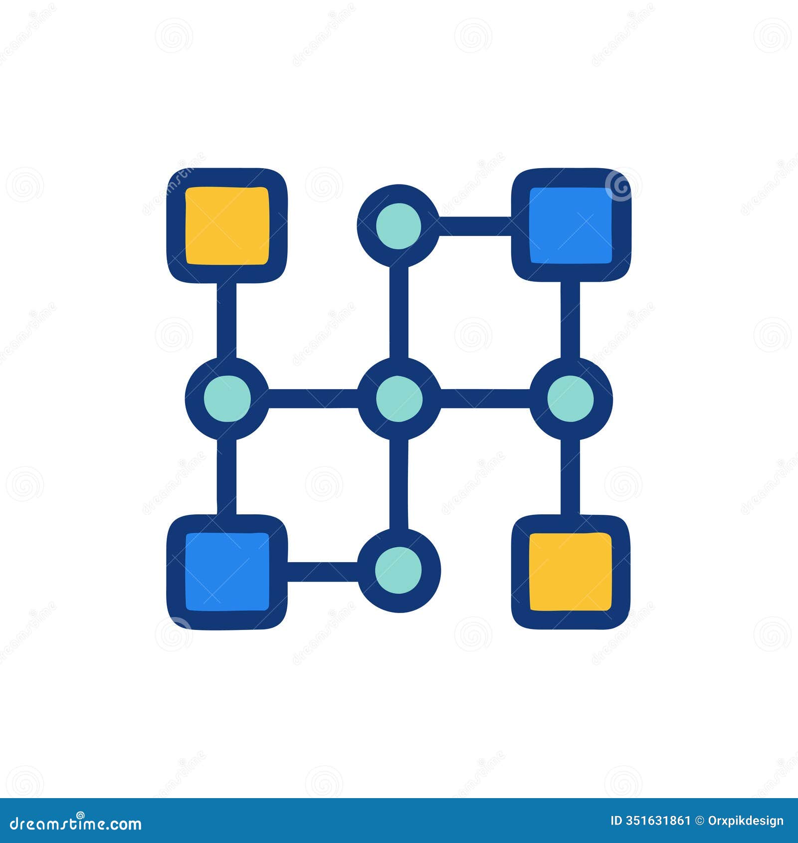 Comprehensive Network Node Icon for Solutions Stock Illustration ...