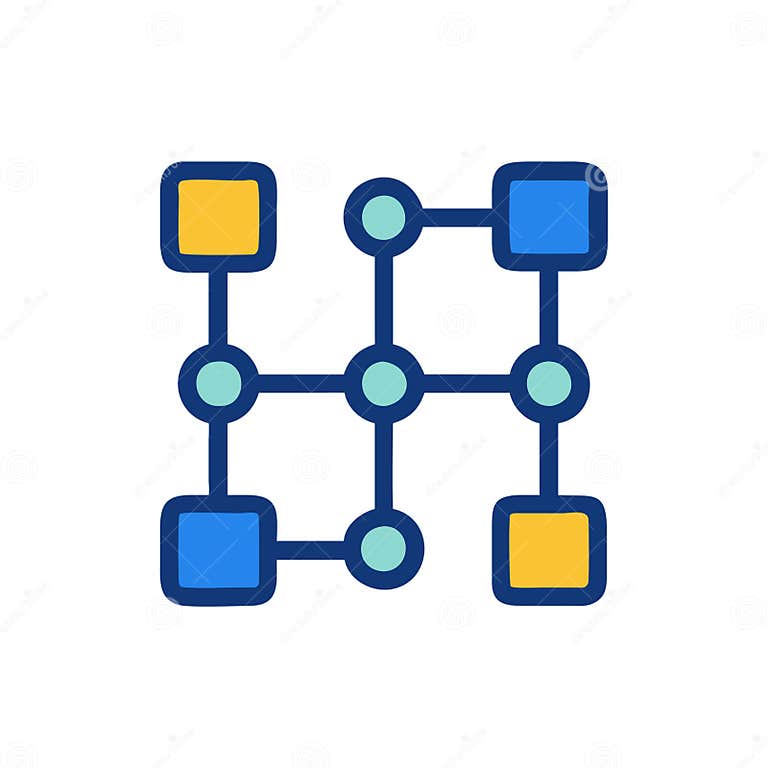 Comprehensive Network Node Icon for Solutions Stock Illustration ...
