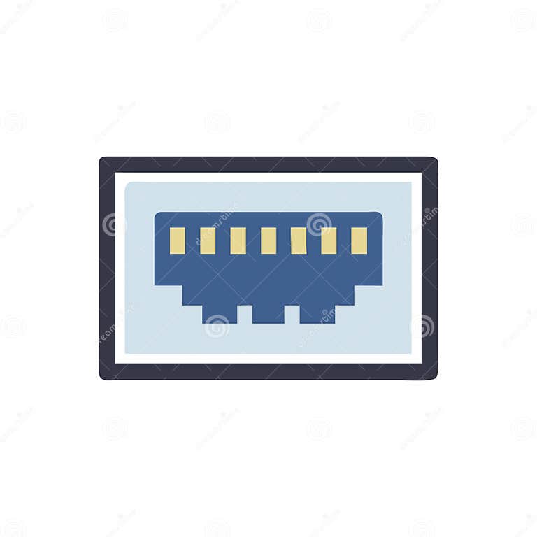 Comprehensive Network Port Icon for Connectivity Stock Illustration ...