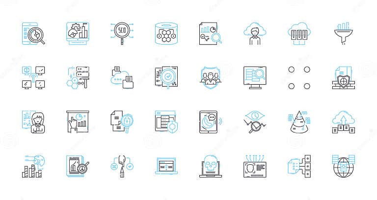Comprehensive Numbers Linear Icons Set. Mathematics, Statistics ...