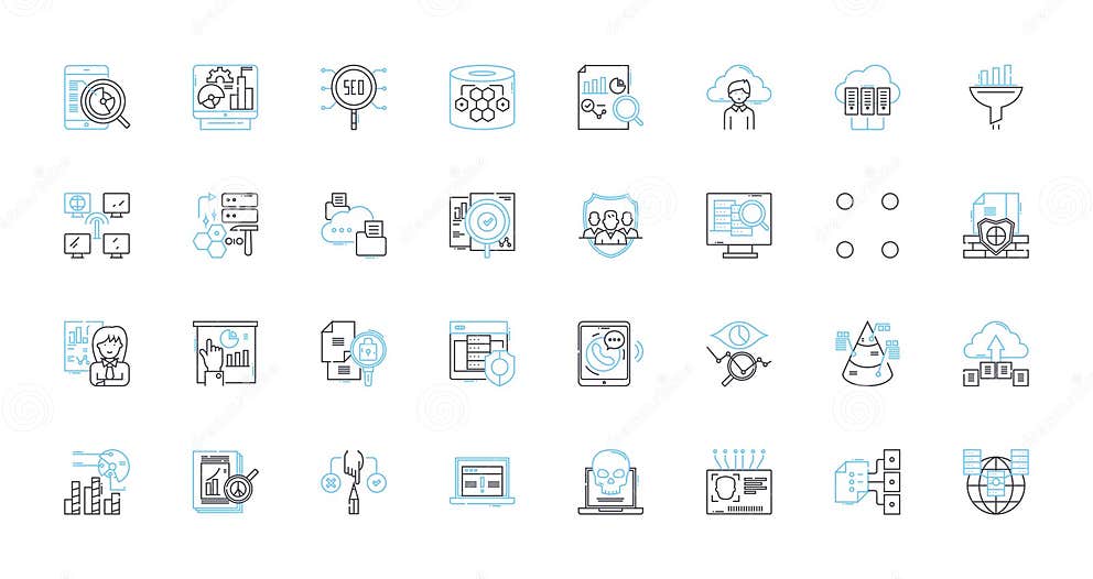 Comprehensive Numbers Linear Icons Set. Mathematics, Statistics ...