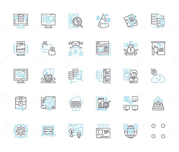 Comprehensive Numbers Linear Icons Set. Mathematics, Statistics ...