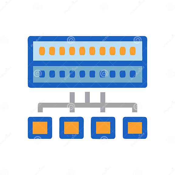 Comprehensive Patch Panel Icon for Networking Stock Illustration ...