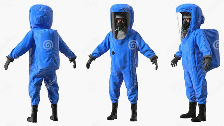Full Body Protective Hazmat Suit with Mask Stock Illustration ...