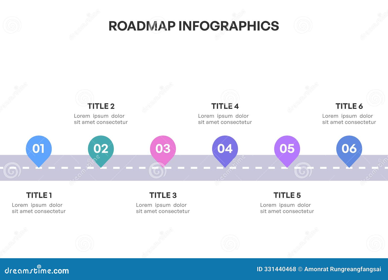 Comprehensive Roadmap Infographic, Strategic Milestone Path With 6 Key ...