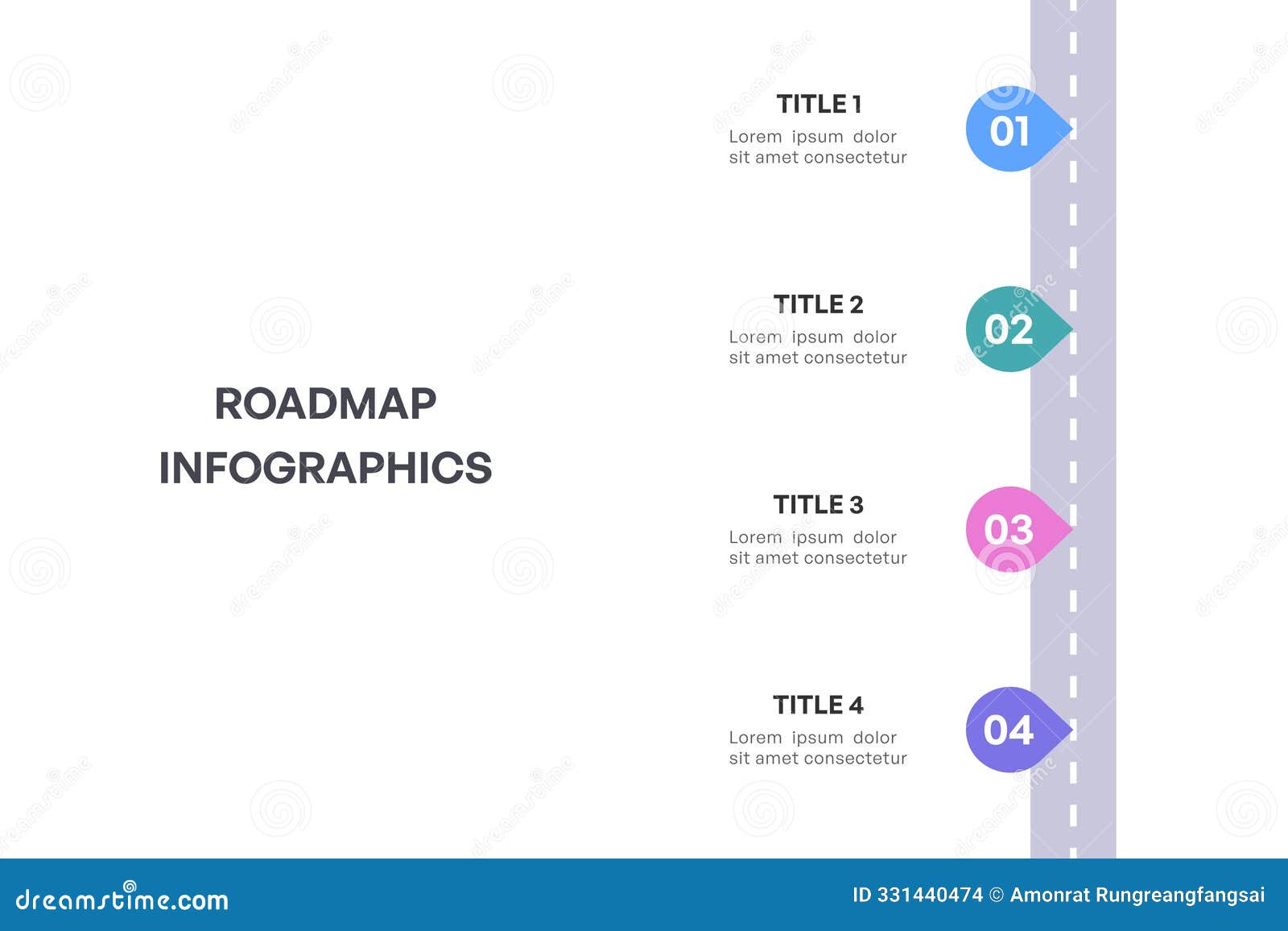 Comprehensive Roadmap Infographic, Strategic Milestone Path with 4 Key ...