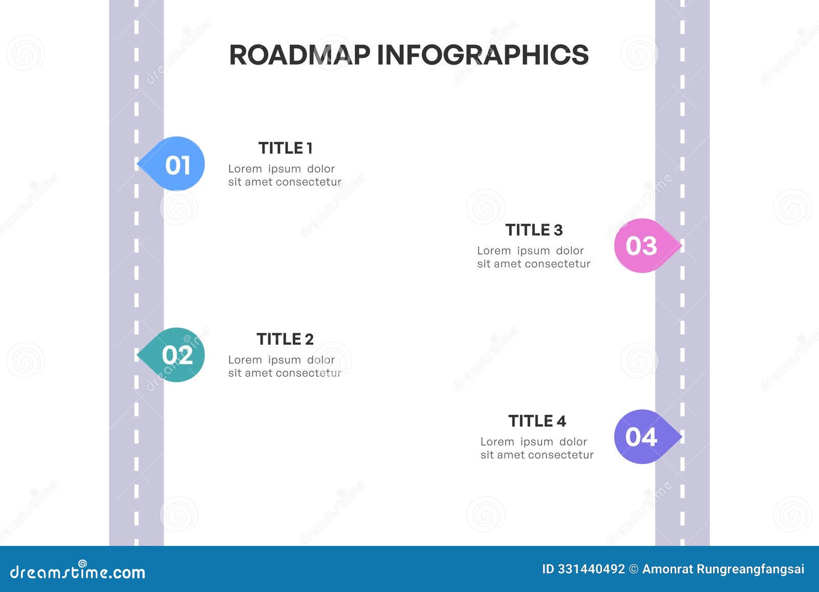 Comprehensive Roadmap Infographic, Strategic Milestone Path with 4 Key ...