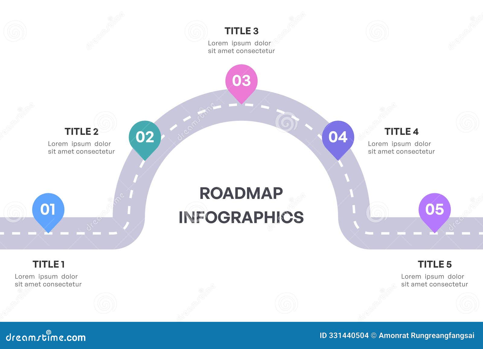 Comprehensive Roadmap Infographic, Strategic Milestone Path With 6 Key ...