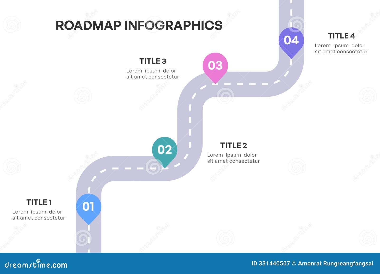 Comprehensive Roadmap Infographic, Strategic Milestone Path With 5 Key ...