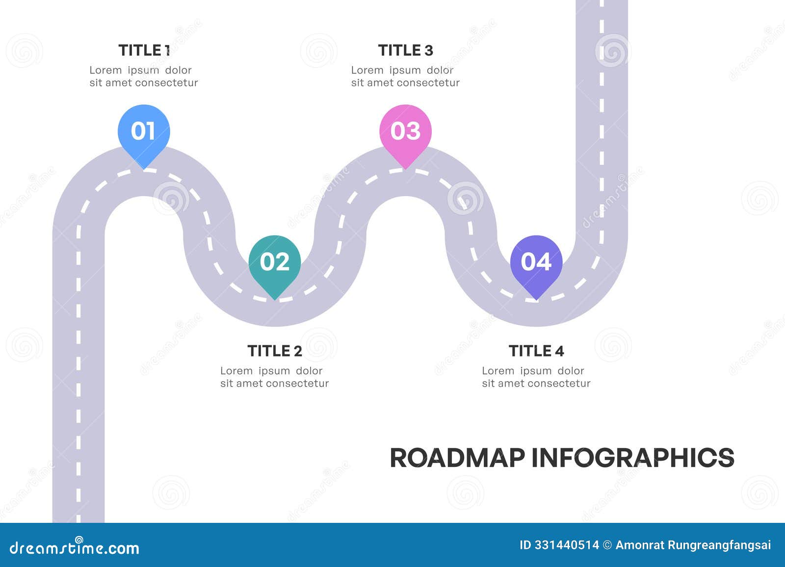 Comprehensive Roadmap Infographic, Strategic Milestone Path With 6 Key ...