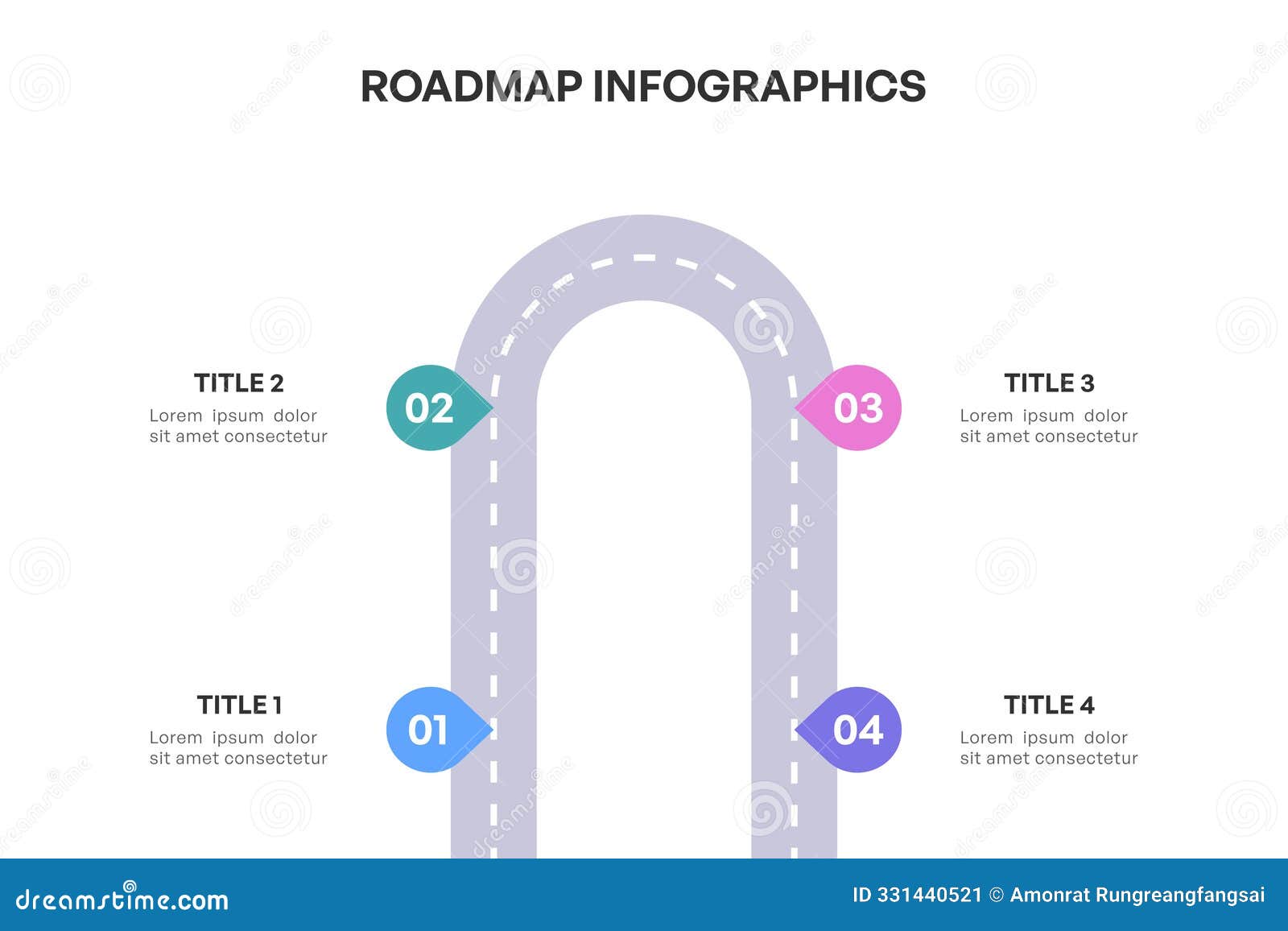 Comprehensive Roadmap Infographic, Strategic Milestone Path With 6 Key ...