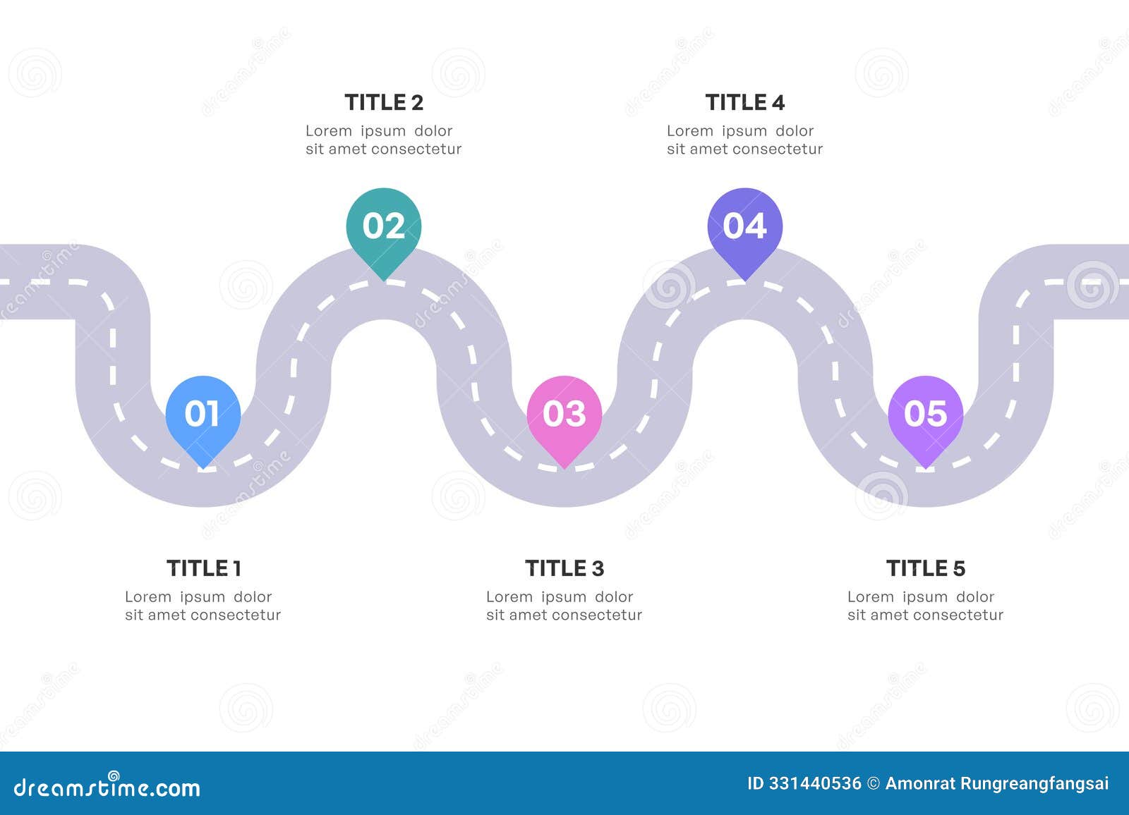 Comprehensive Roadmap Infographic, Strategic Milestone Path With 6 Key ...