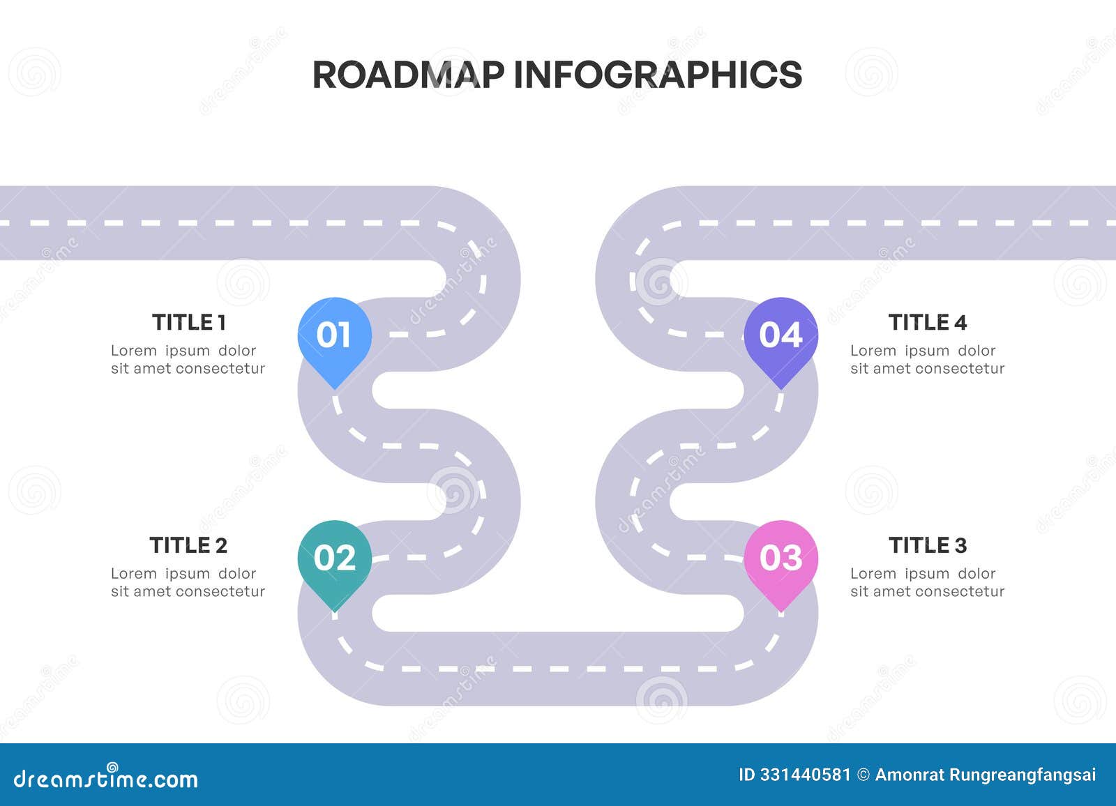 Comprehensive Roadmap Infographic, Strategic Milestone Path With 4 Key ...