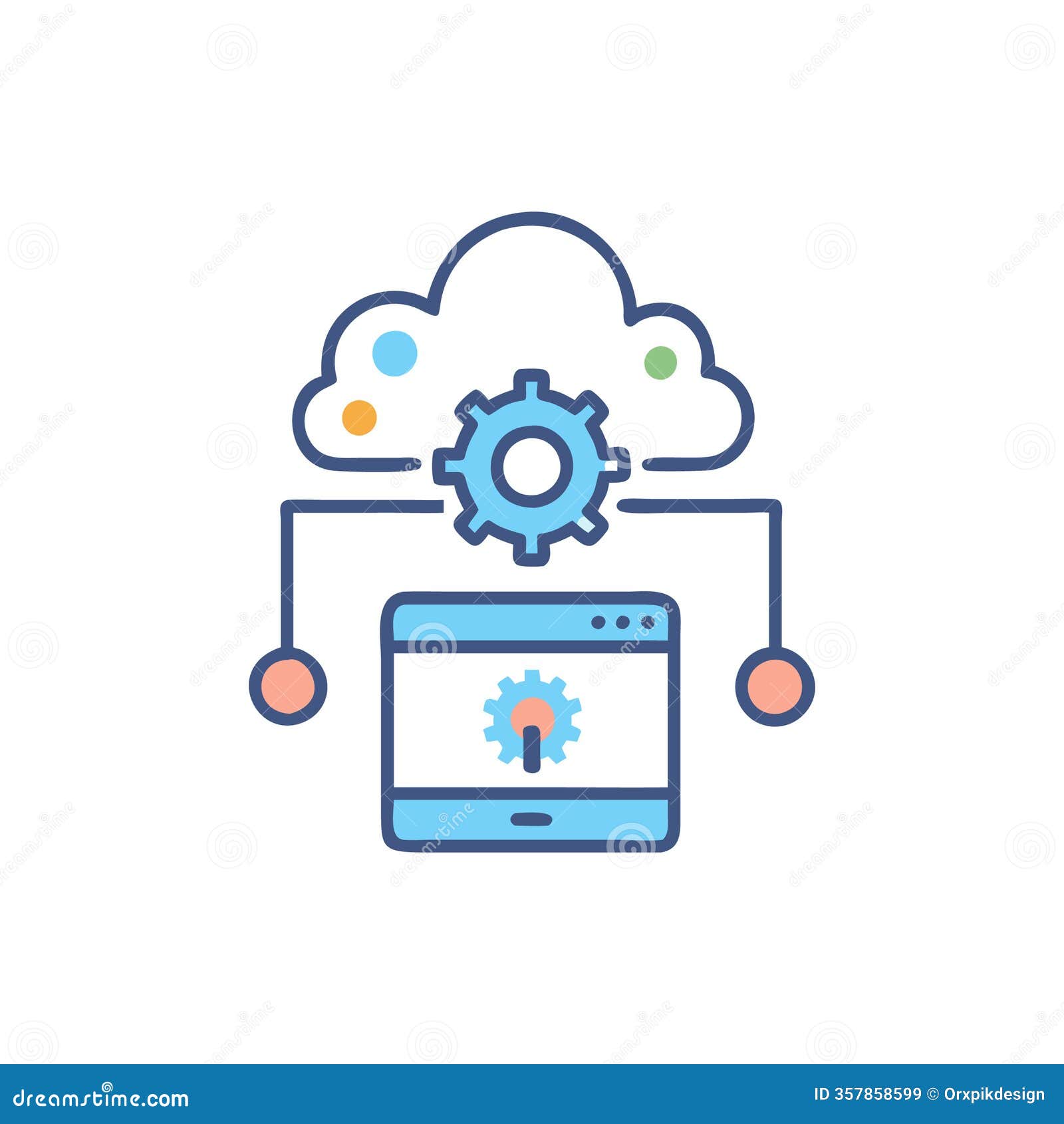 Saas Icon Set. Four Elements In Diferent Styles From Business ...