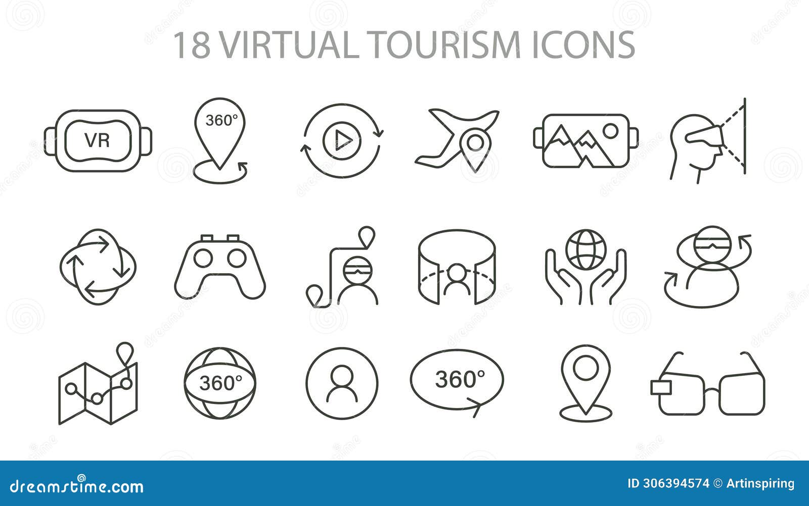 Virtual Tourism Set. Exploring Ancient Wonders To Modern Cities Via ...