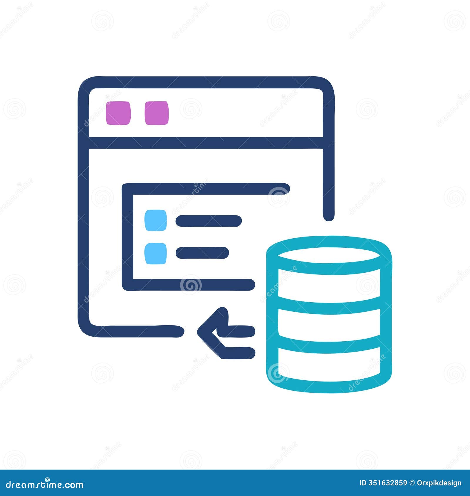 Comprehensive Stored Procedure Icon Stock Illustration - Illustration ...