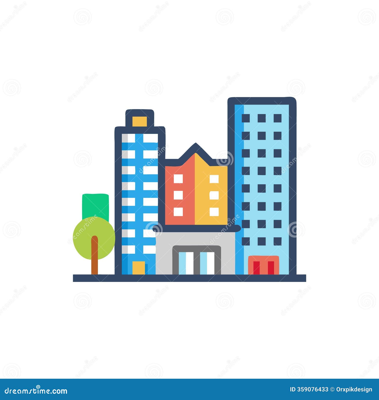 Urban Development Line Icons Collection. Renovation, Gentrification ...