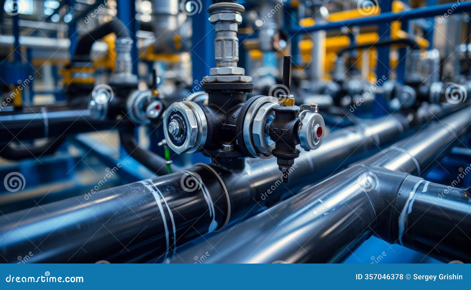 A Comprehensive View of a Water Node Showcasing Intricate Pipes and ...