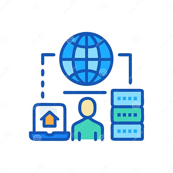 Comprehensive Virtual Host Icon Stock Vector - Illustration of graphic ...
