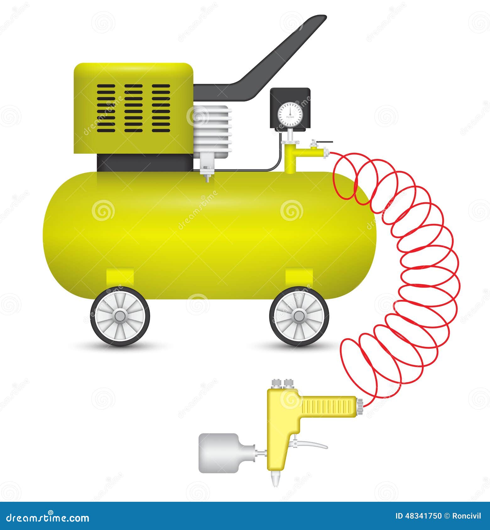 Compresor de aire ilustración del vector. Ilustración de mano - 48341750