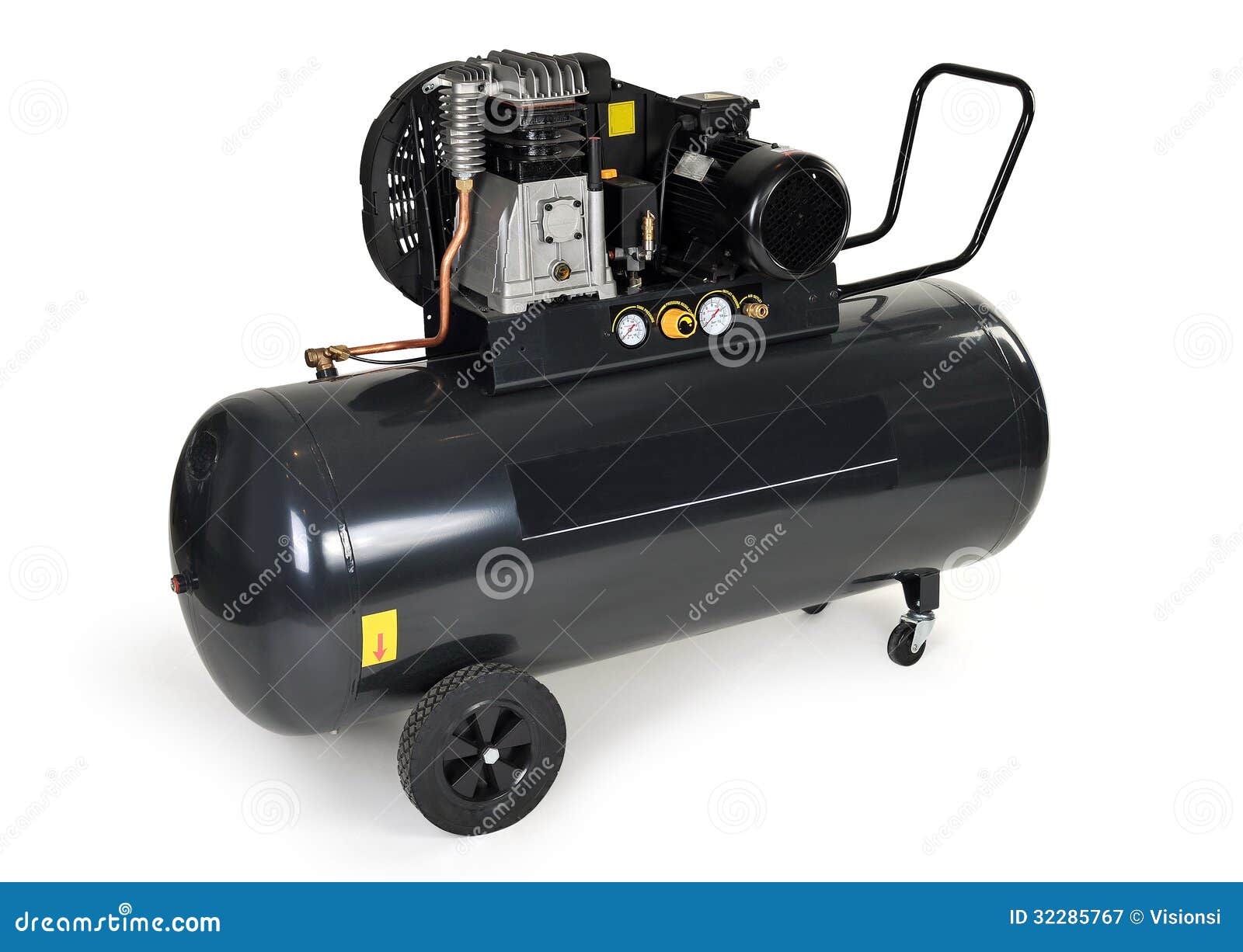Compresor De Aire Negro Aislado Imagen de archivo - Imagen de color ...