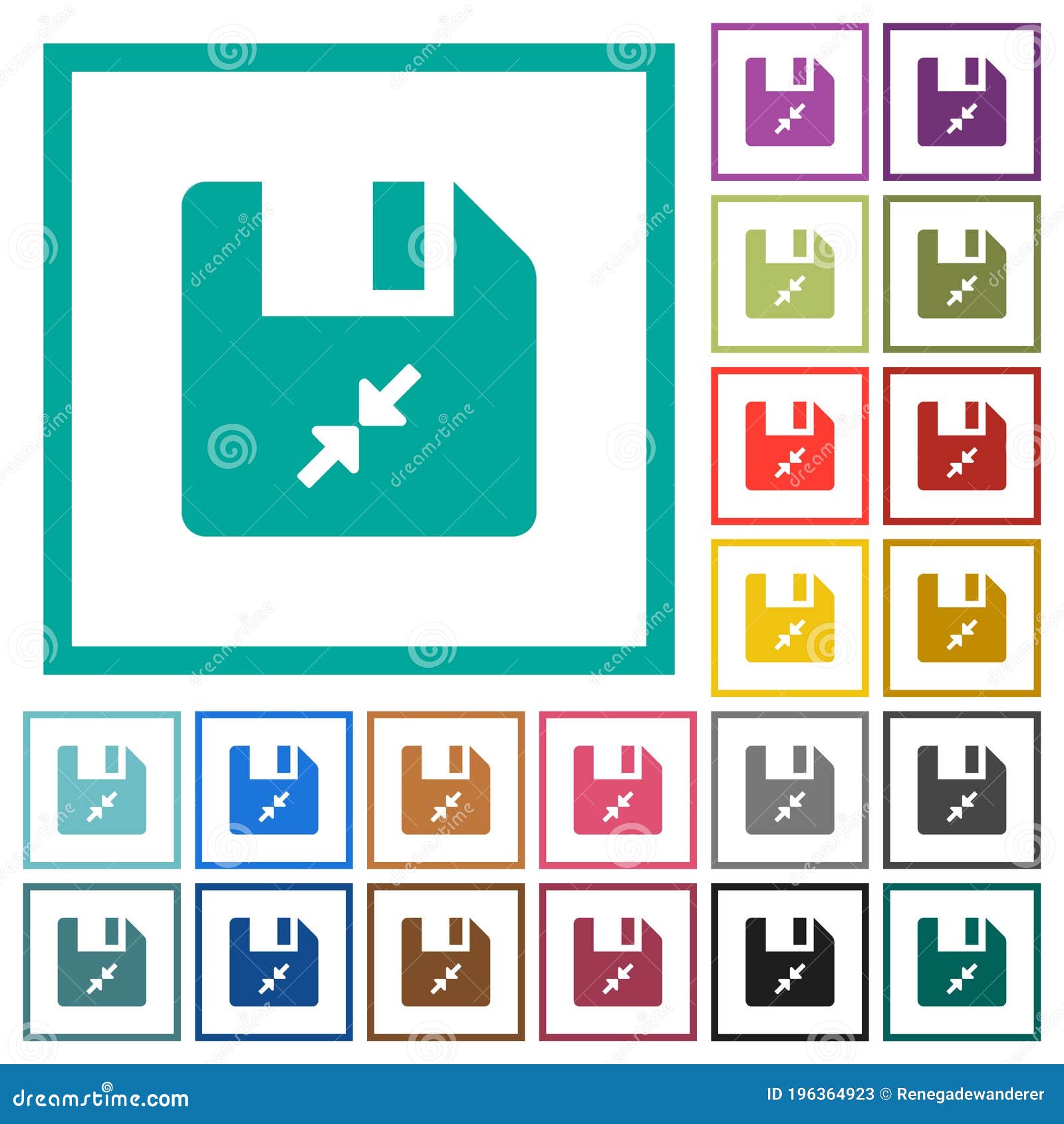 Compress File Flat Round Icons Cartoon Vector | CartoonDealer.com ...