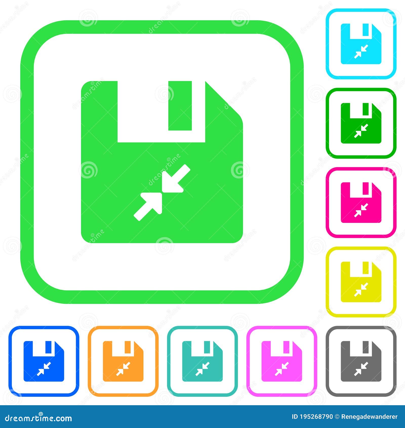 Compress File Vivid Colored Flat Icons Stock Vector - Illustration of ...