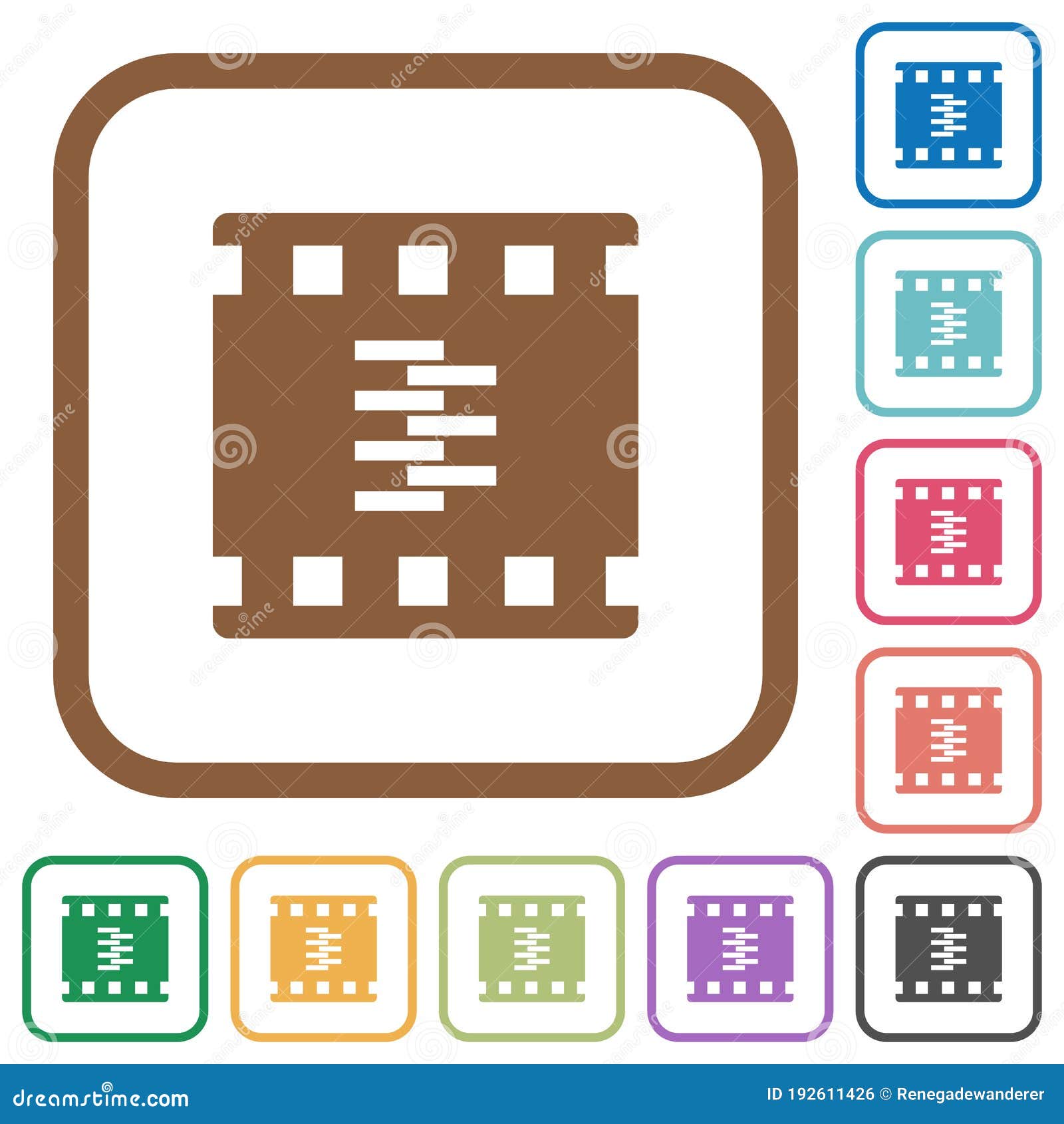 Compress Movie Simple Icons Vector Illustration | CartoonDealer.com ...