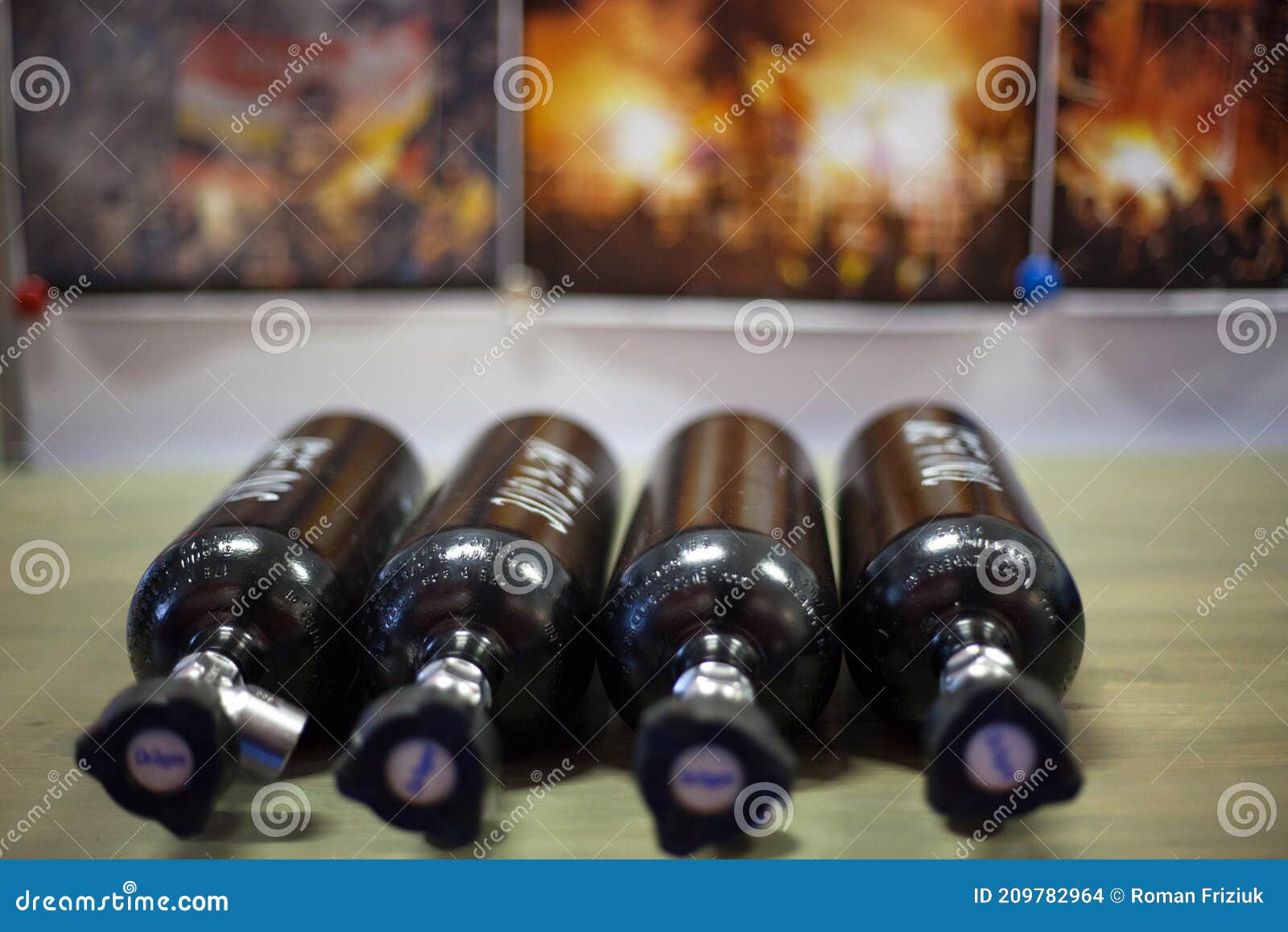 Compressed Air Cylinder for Fire Extinguishing Installation Stock Photo ...