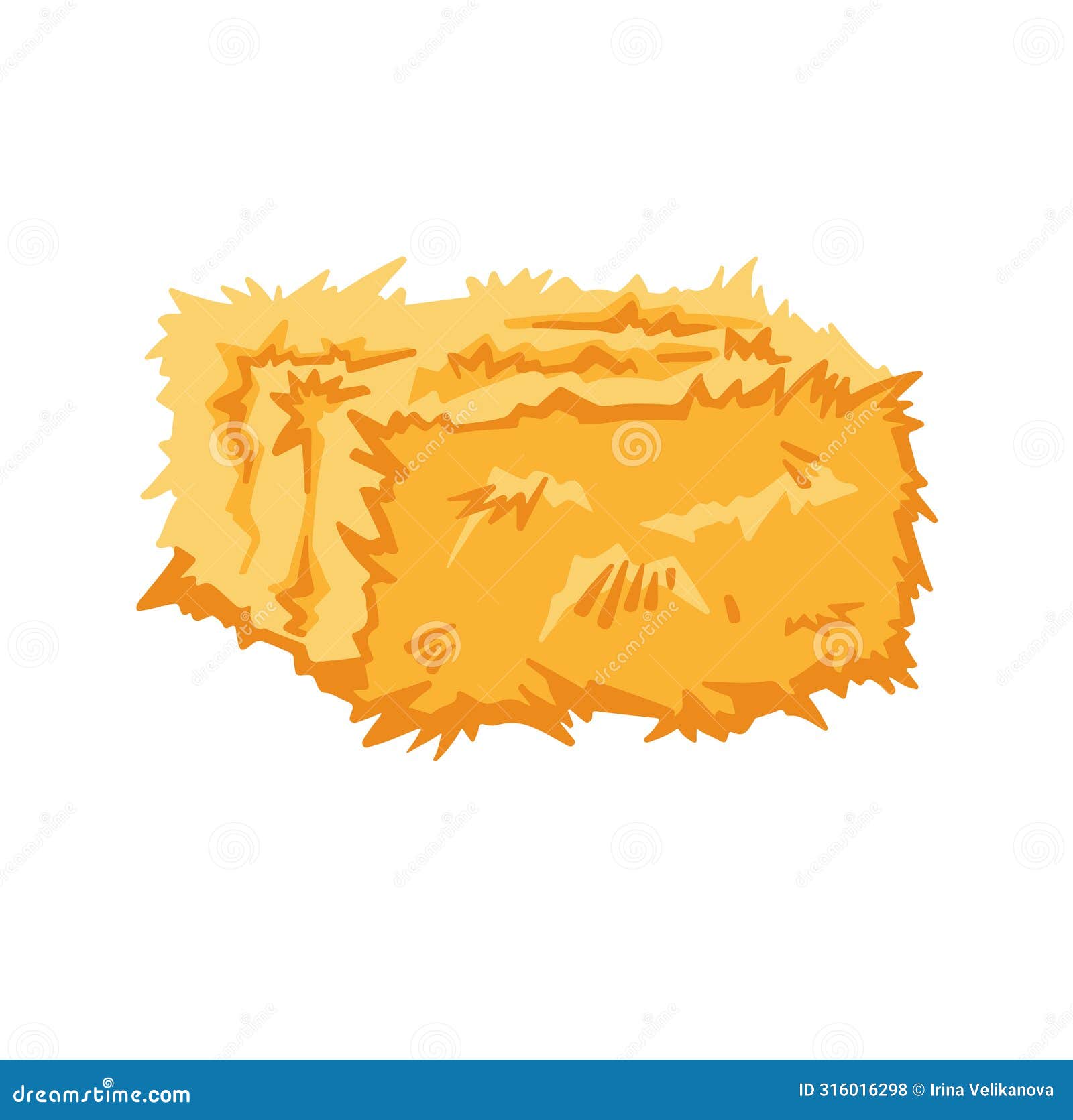 Compressed Bale With Hay Colored Cartoon Symbol Vector Illustration Stock Vector Illustration